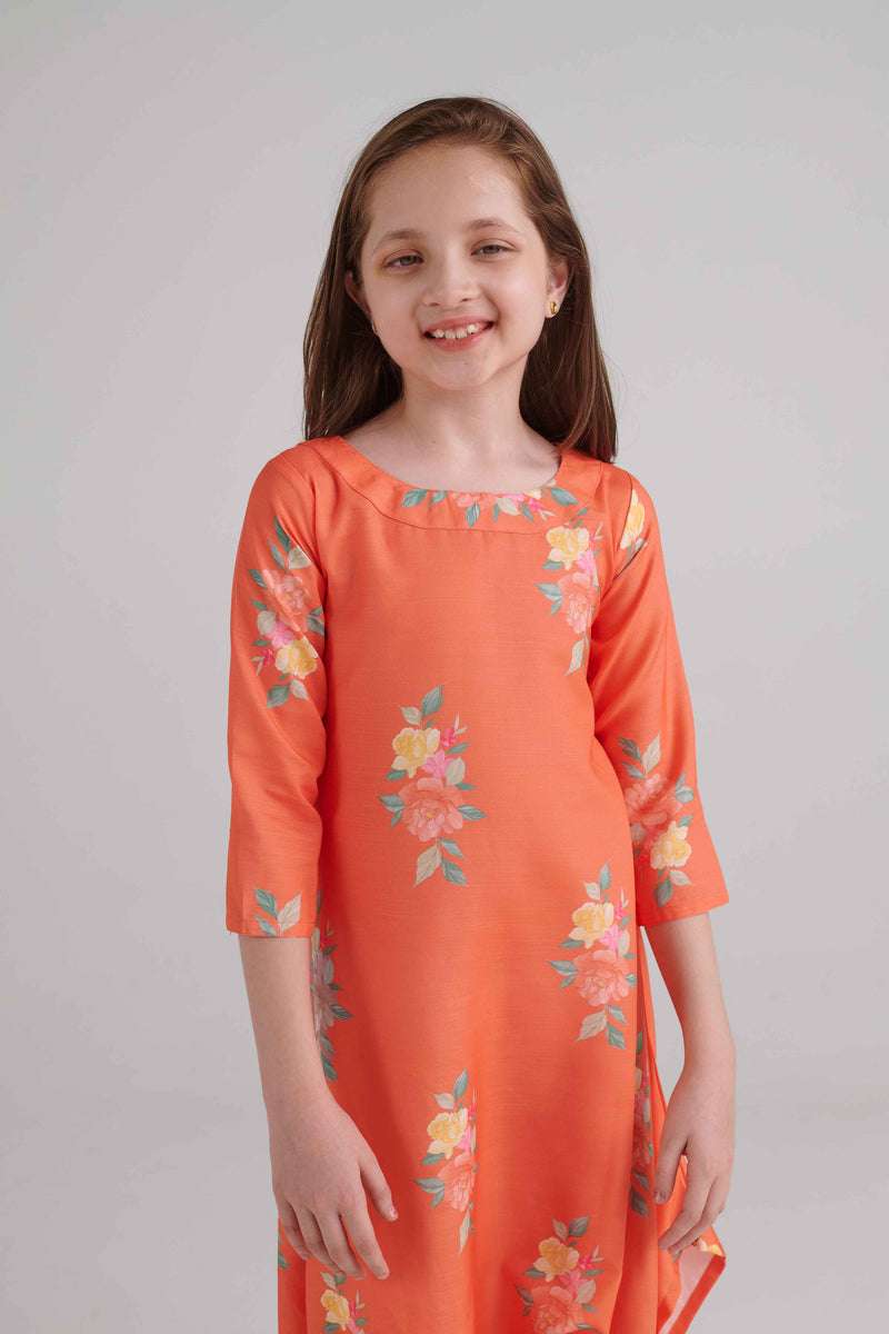 Bright Orange Dhoti Jumpsuit Kids – Pasha India