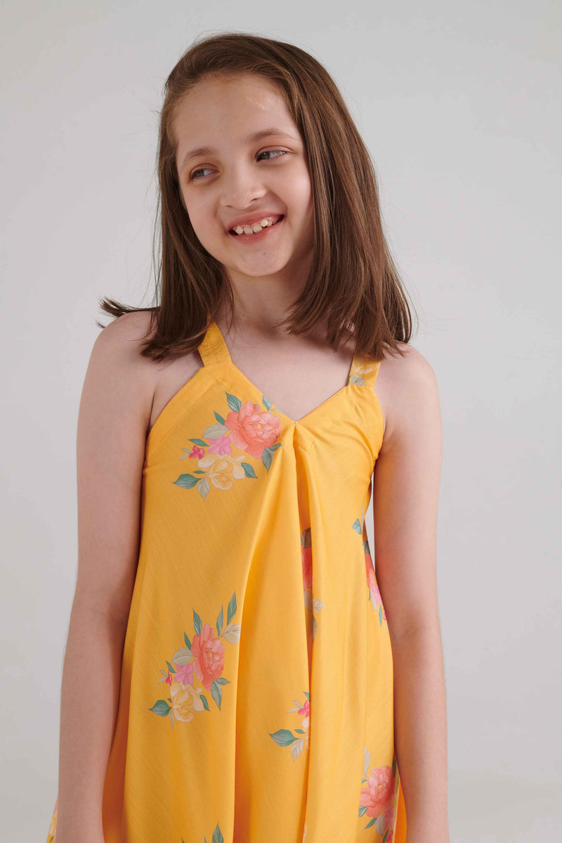 Amber Yellow Palazzo Jumpsuit Kids – Pasha India