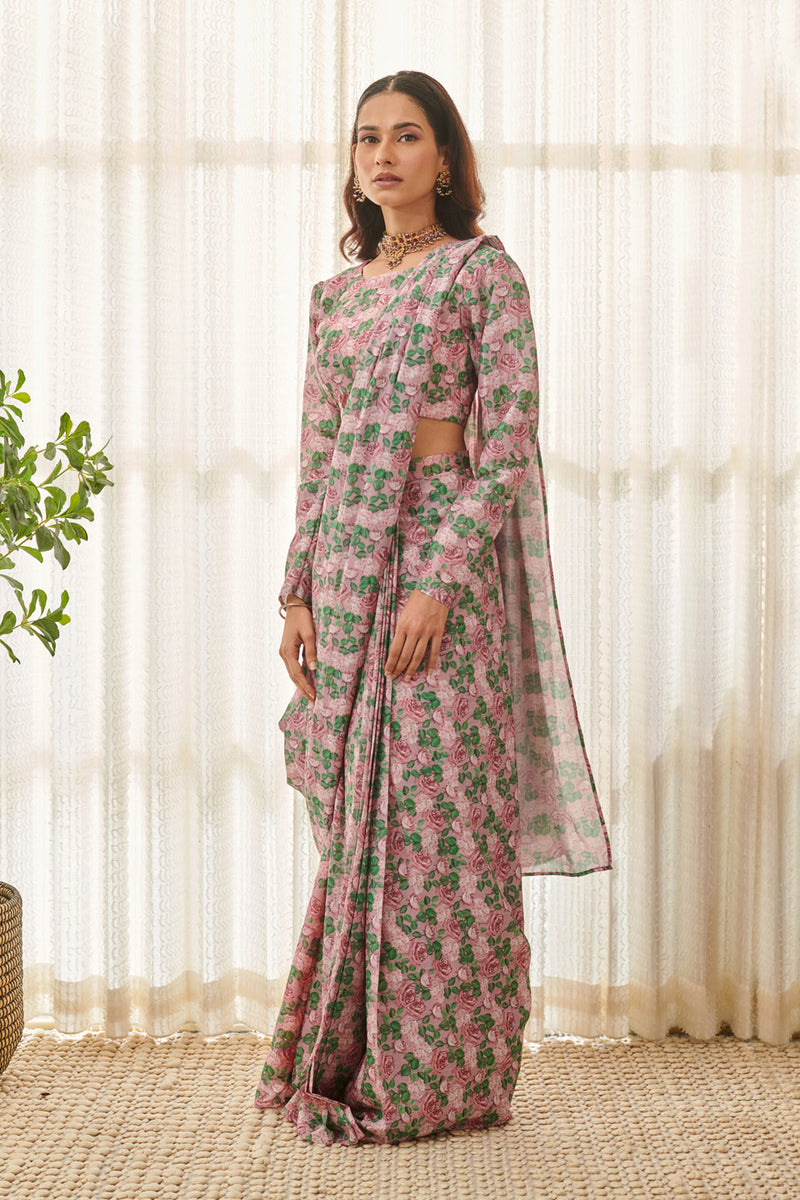 Kobi Pink Ready Saree Set – Pasha India