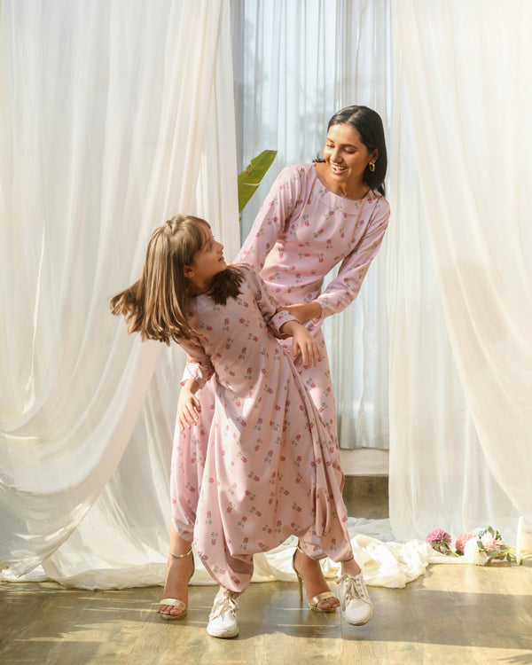 Mother Daughter Rosey Pink Dhoti Jumpsuit – Pasha India