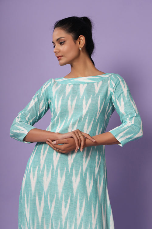 Turquoise Ikat Dhoti Jumpsuit – Pasha India